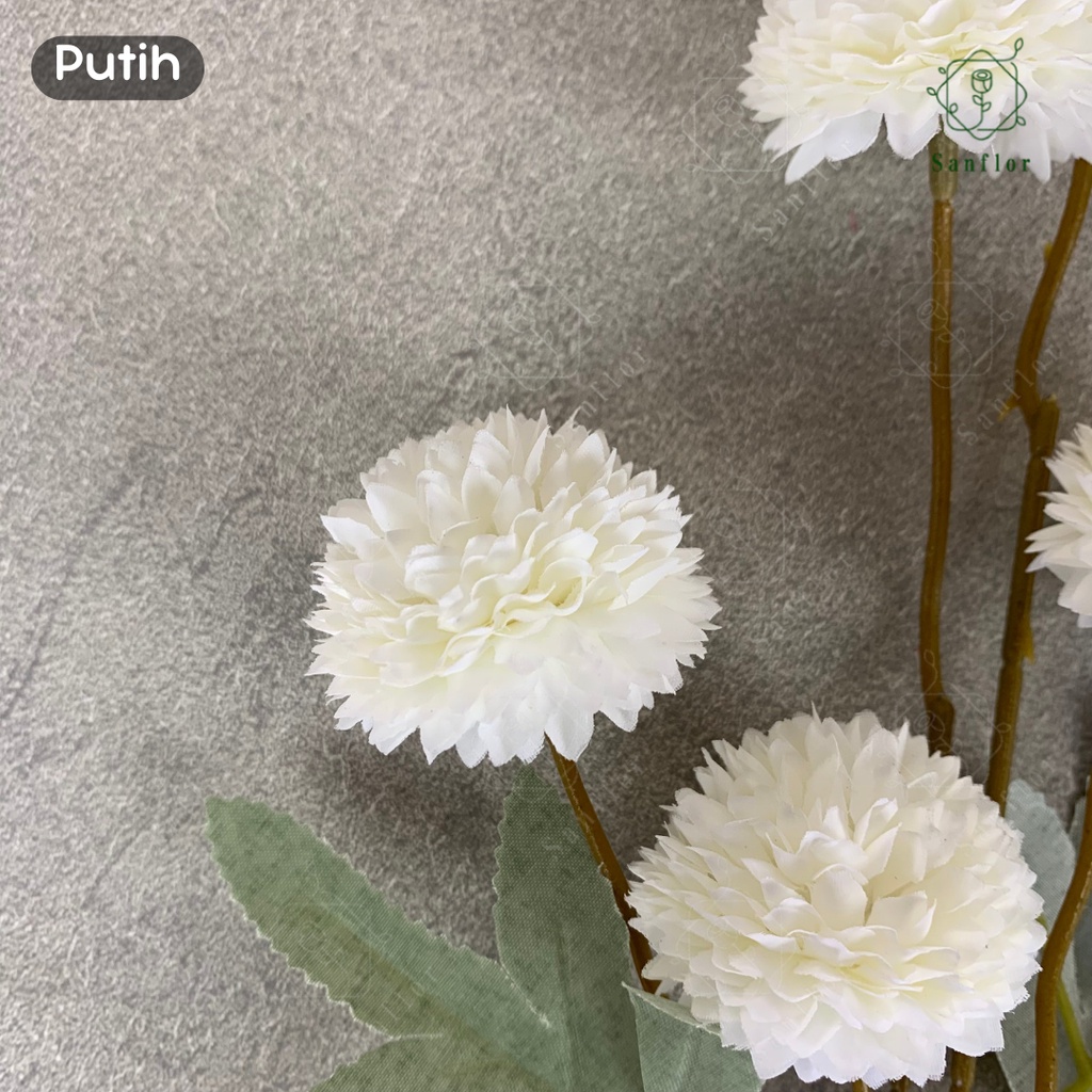 Jual BUNGA POMPOM K5 ARTIFICIAL FLOWER BAHAN KAIN PINGPONG CHRYSAN ...