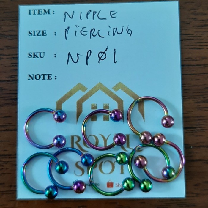 Jual NIPPLE LIPS PIERCING 2 TONE TINDIK BIBIR PUTING SURGICAL STEEL ...