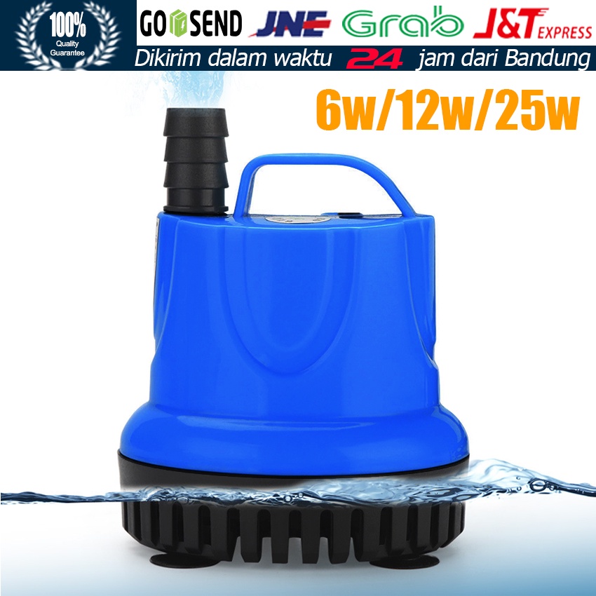 Jual 6/12/25W Anti-Kering Yang Tidak Mengeluarkan Suara Pompa Air Celup Aquarium Kolam Ikan ...