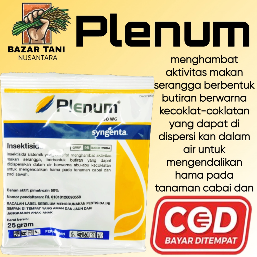 Jual Plenum 25 gram insektisida sistemik racun wereng plenum sygenta ...