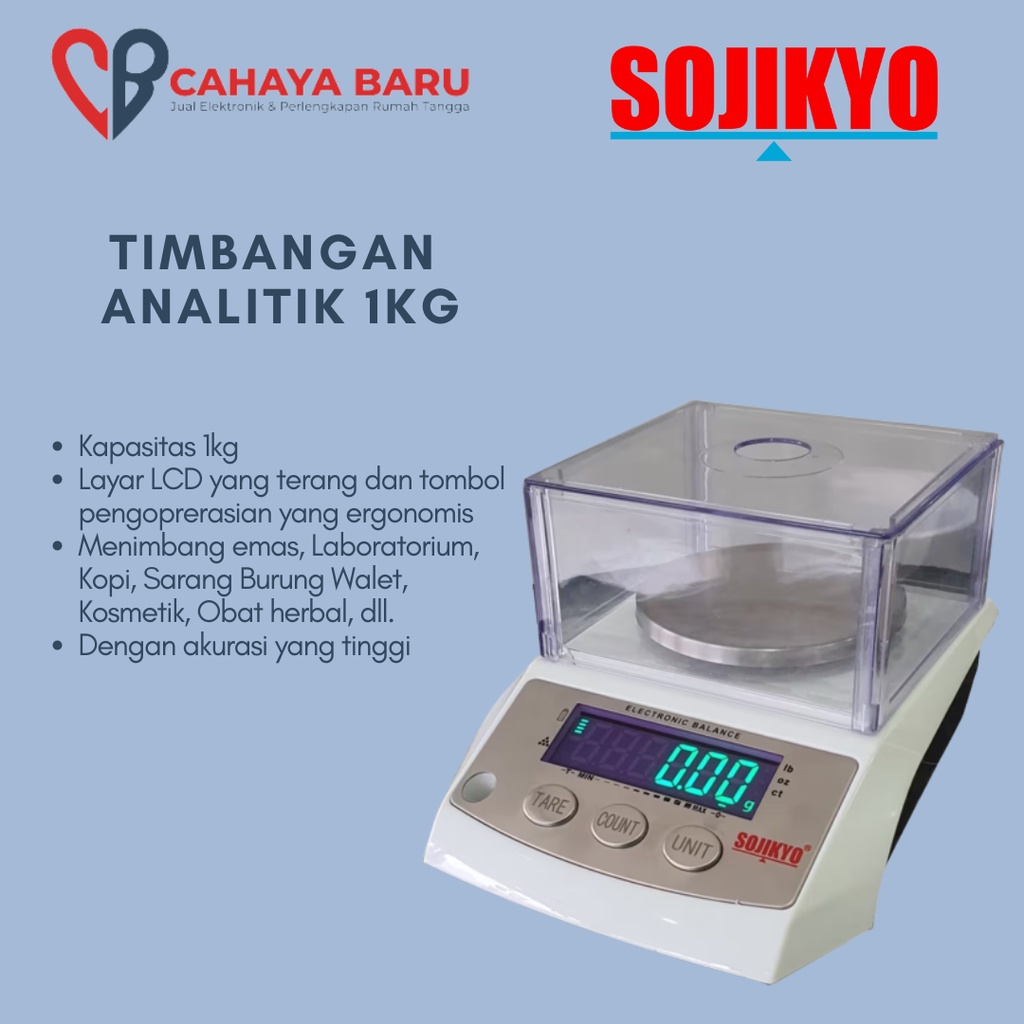 Jual Timbangan Sojikyo Digital Portable Scale LED Analitik Emas Lab 1kg | Shopee Indonesia