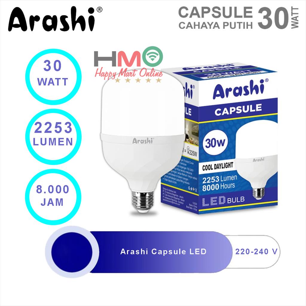 Jual Arashi Lampu Bohlam LED Capsule 30W CDL Lampu Kapsul 30 Watt Cahaya Putih | Shopee Indonesia