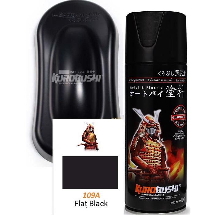 Jual Samurai Paint Pilok Pilox Cat Semprot Warna Flat Black / Hitam Doff / Hitam Dop 400ml (109A ...