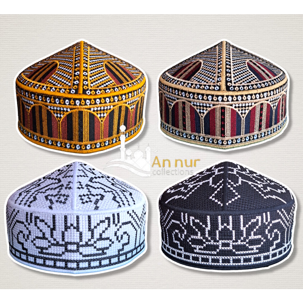 Jual PECI KOPIAH SONGKOK PAKISTAN FULL BORDIL MADE IN AL QURO MOTIF ...