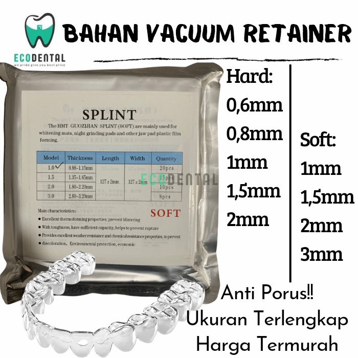 Jual Dental Bahan Plastik Essix Retainer Vacum Thermoforming Splint ...