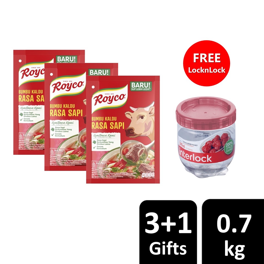 Jual [PAKET SAPI EKONOMIS] Buy 3 Royco Beef 220g FREE Locknlock ...
