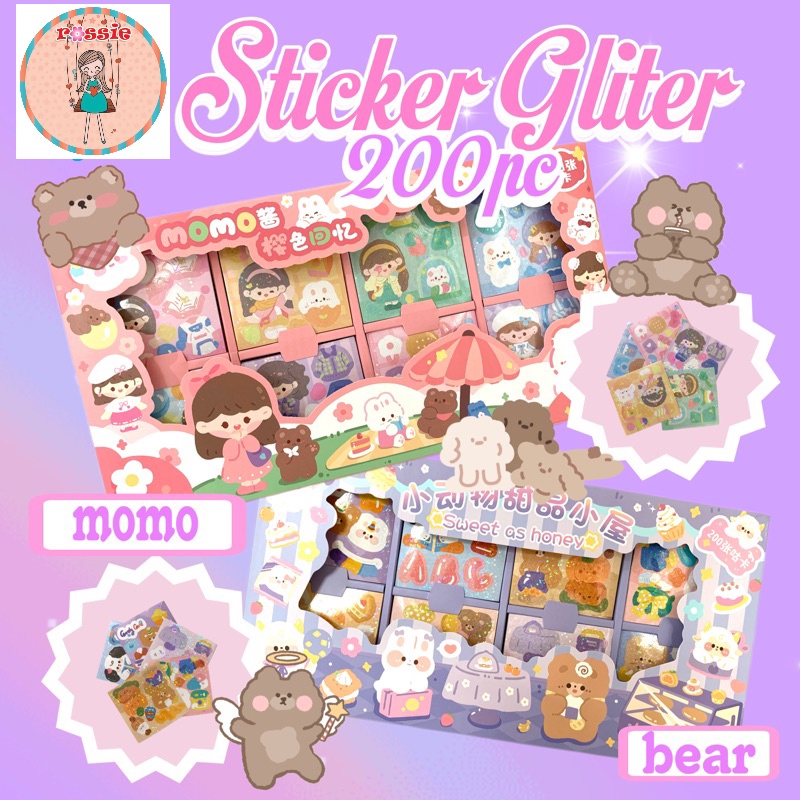 Jual 200 lembar Sticker Box PVC Jumbo Size/200 PET Stiker Gambar Kartun ...