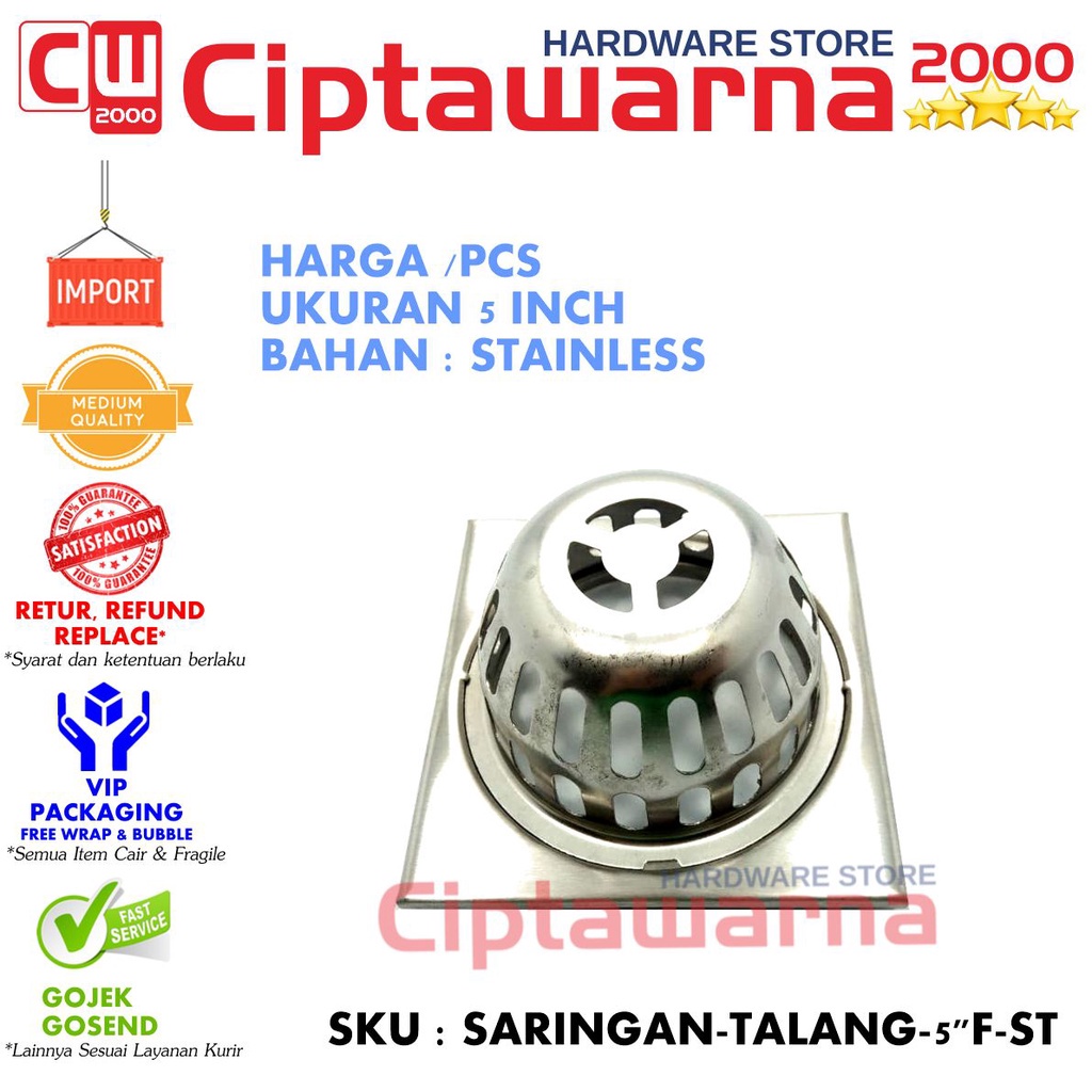 Jual Saringan Air Atap Dak Rumah Plat 5 Inch Roof Drain Saringan Talang ...