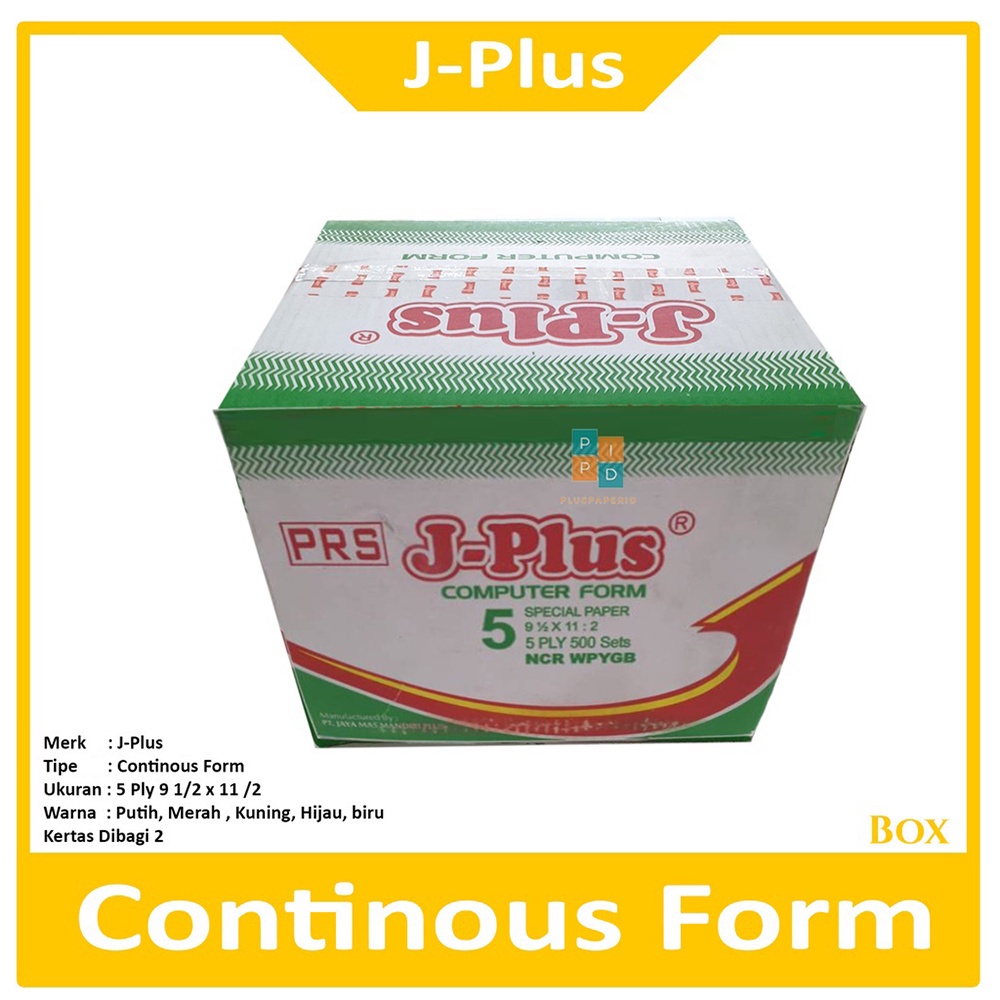 Jual J-Plus - Continous Form 5 Ply 9 1/2 x 11 K5/2 Ncr Kertas Komputer ...