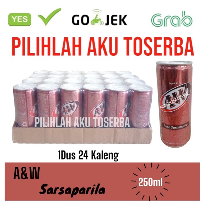 Jual A&W Sarsaparila Root Beer KALENG CAN 250 ml - ( HARGA 1 DUS ...