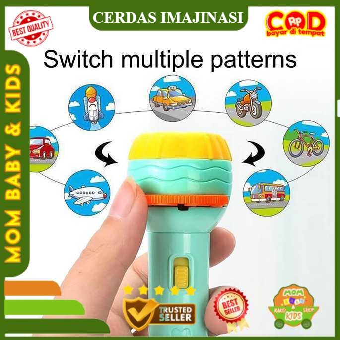 Jual Mainan Senter Proyektor Edukasi Anak Toddi Senter Lampu Proyektor ...