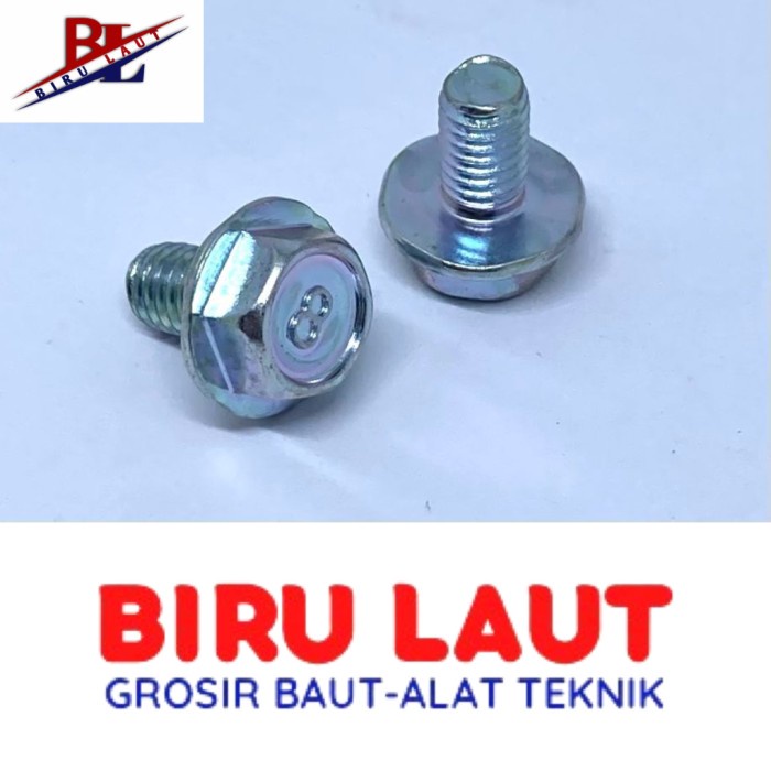 Jual CV Flange Bolt 6x10 / Baut Flange 6x10 ISI 20 PCS | Shopee Indonesia