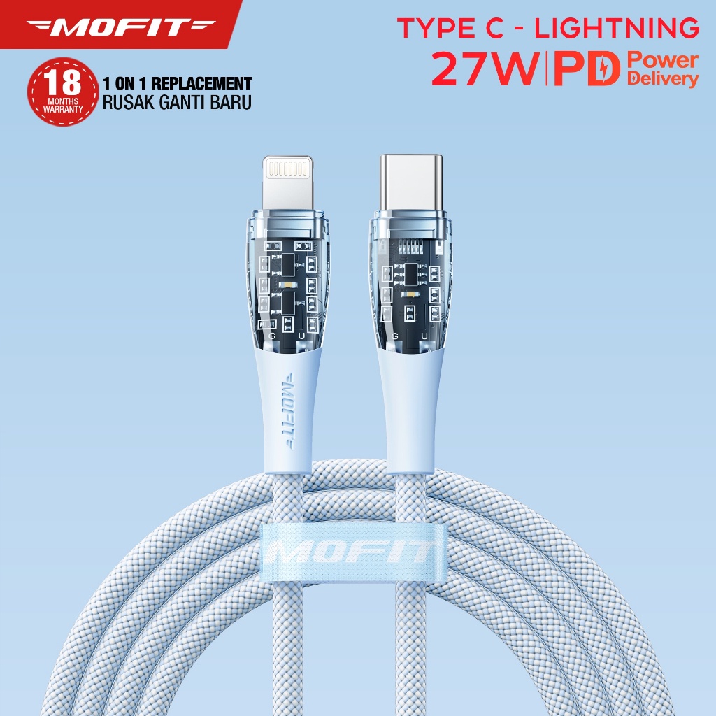 Jual MOFIT ML-160 Type C to Lightning Cable PD 27W Fast Charging - 1M | Shopee Indonesia