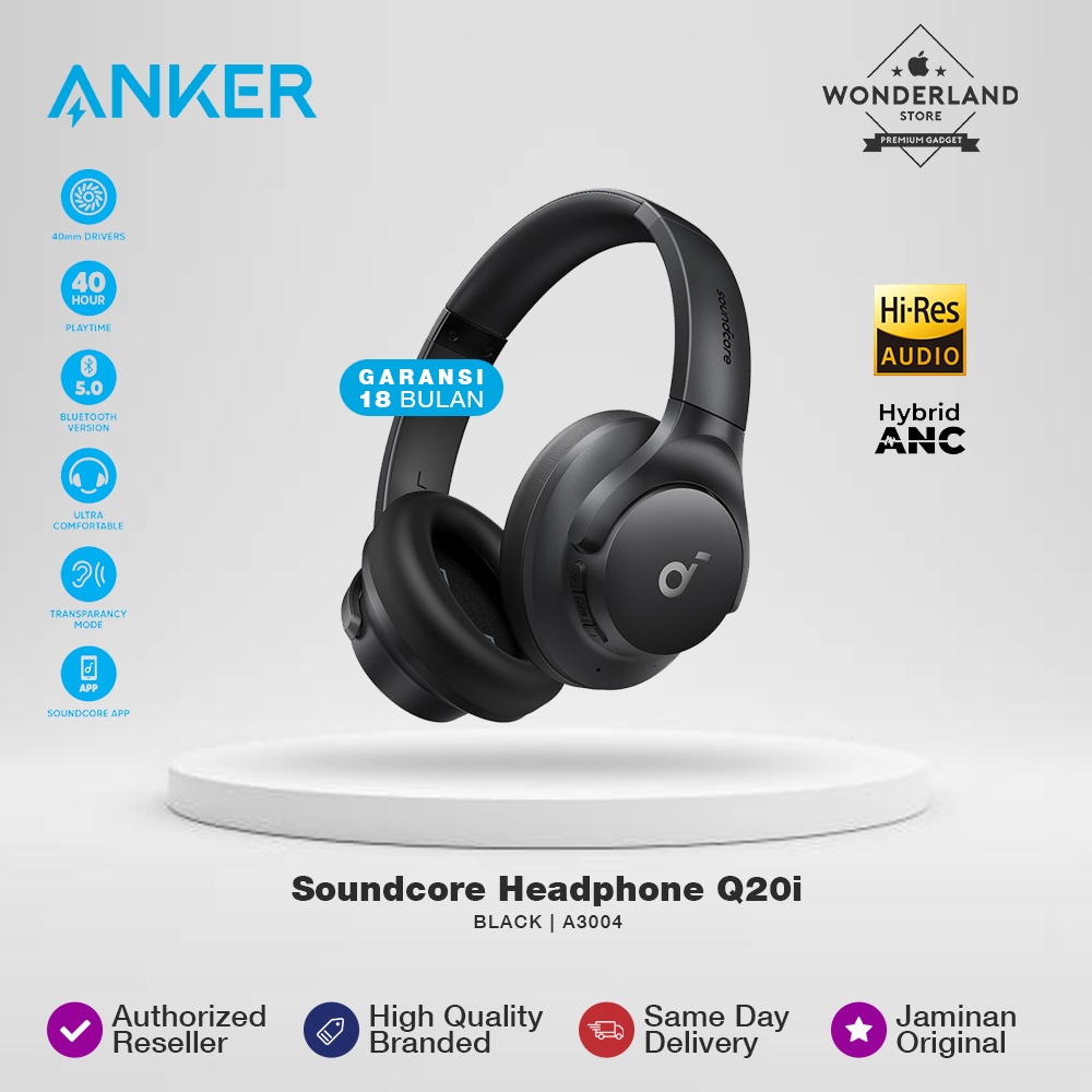 Jual Anker Soundcore Headphone Q20i Wireless Hybrid ANC Bluetooth Bass ...