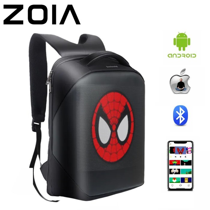 Jual ZOIA LED BAG BACKPACK PIXEL ART DIY SMART RANSEL BLUETOOTH APP RGB ...