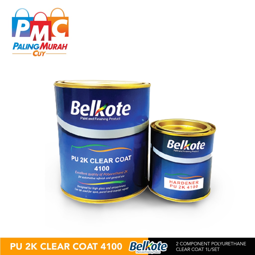 Jual Clear / Pernis Belkote PU 2K Clear Coat 4100 1L | Shopee Indonesia