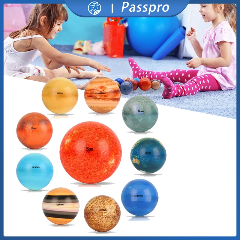 Jual Isi 9/10 Mainan Bola Elastis Bentuk Planet Mainan Edukasi Solar ...