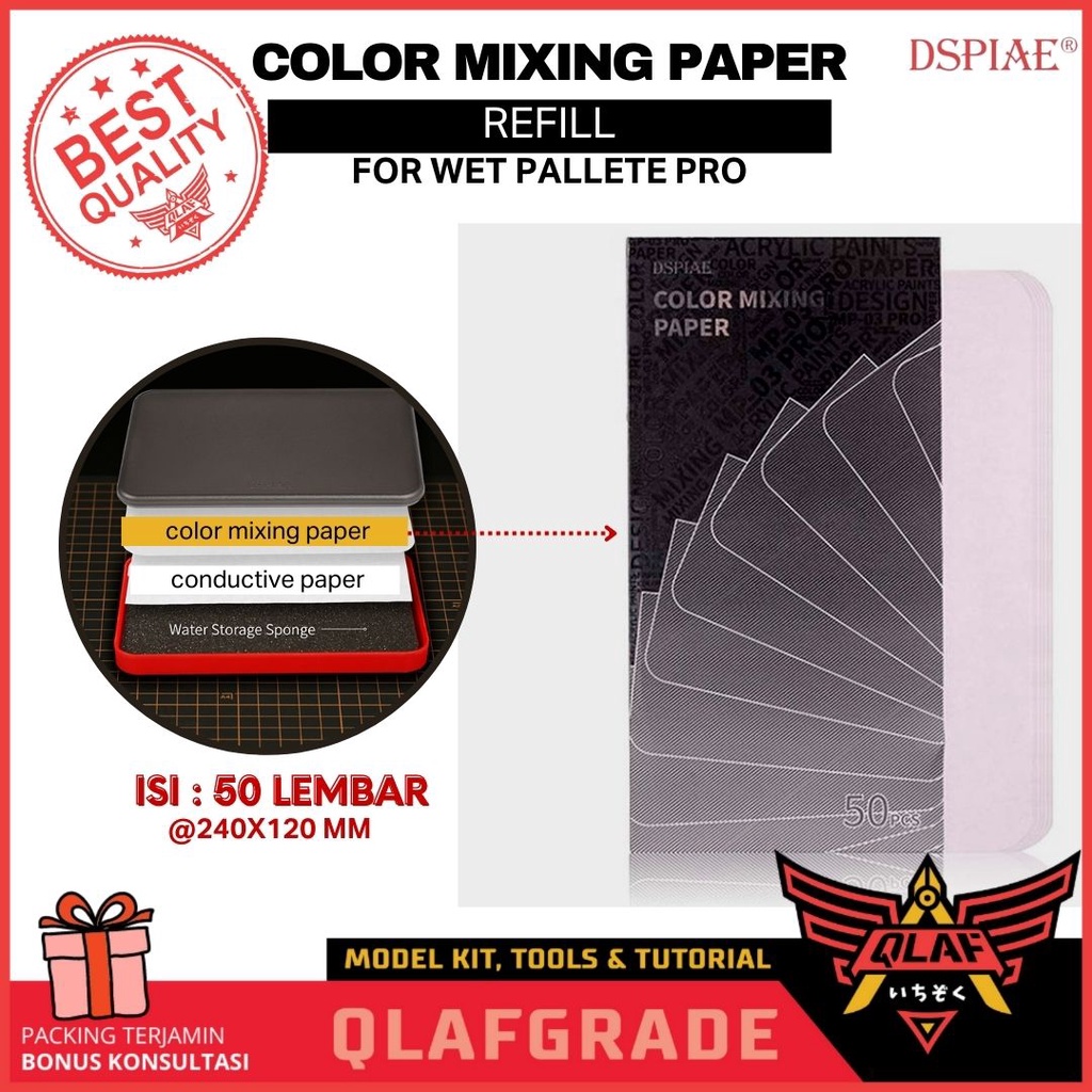 Jual Refill Color Mixing paper 50 pcs super wet pallete PRO SET dspiae ...