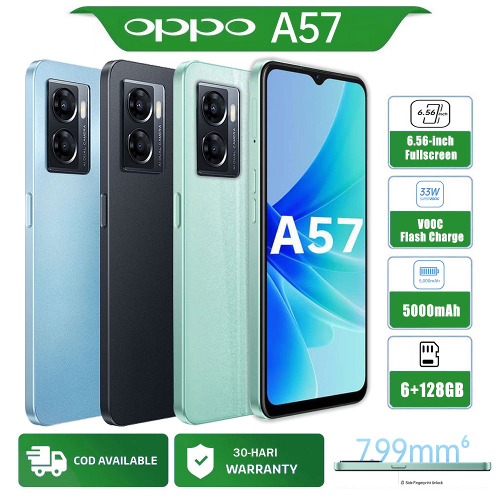 Jual HP OPPO A57 6GB/128GB 5000mAh 33W SUPERVOOC handphone | Shopee Indonesia