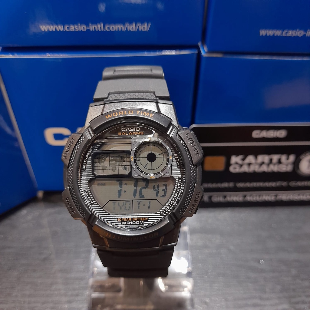 Jual JAM CASIO AE-1000W-1B AE1000W HITAM DIGITAL ORIGINAL | Shopee Indonesia