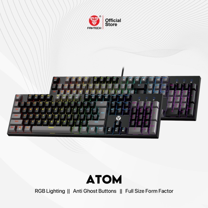 Jual FANTECH Keyboard Atom MK886 RGB Gaming Mechanical Red/Blue Switch ...