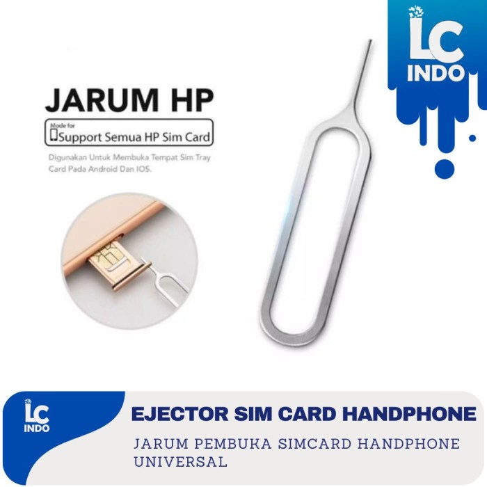 Jual Ejector sim Card android Iphone Universal Sim tray handphone ...