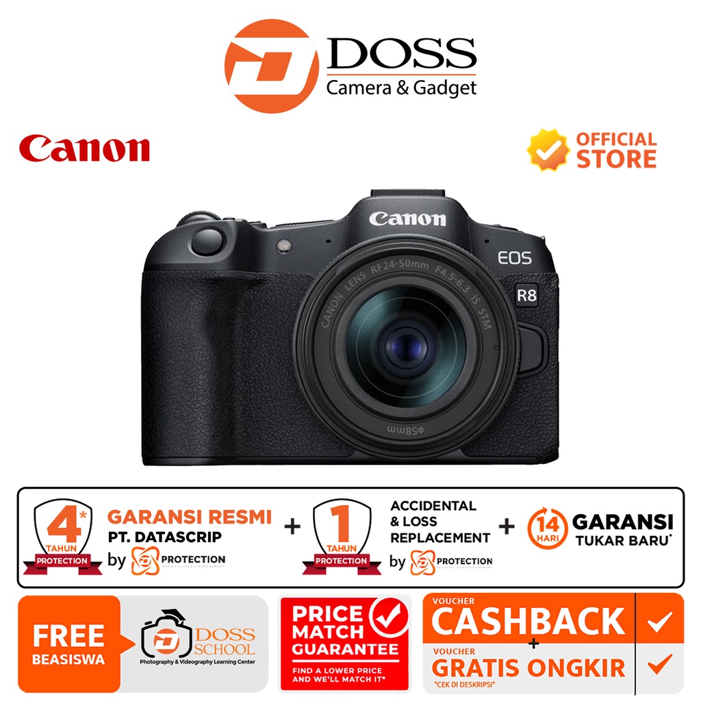 Jual Canon EOS R8 Kit RF 24-50mm f4.5-6.3 IS STM EOS R 8 24-50 mm ...