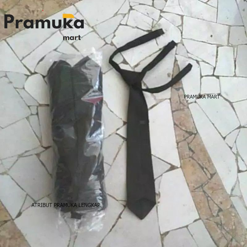 Jual Atribut Dasi hitam polos perekat drill tebal dasi ospek dasi ...