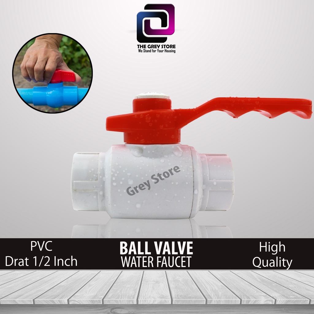 Jual Ball Valve Pvc TEBAL 1/2" Stop Kran/Keran Pipa Ledeng | Shopee Indonesia