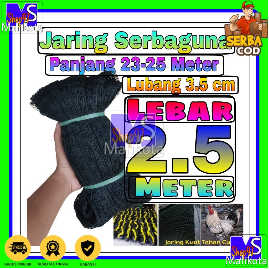Jual Jaring Kandang Ayam Lebar 2.5 Meter / Jaring Serbaguna / Jaring Burung / Jaring Taman ...