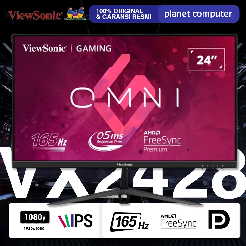 Jual Monitor LED Viewsonic VX2428 24" IPS 1080p 165Hz 0.5ms HDR10 ...
