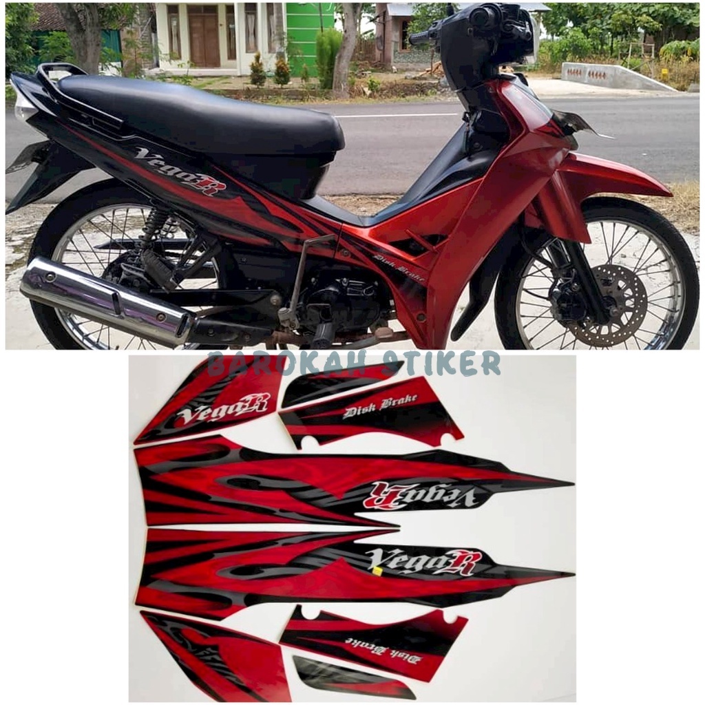 Jual Striping stiker polet list motor Yamaha Vega r new 2008 2009 hitam ...