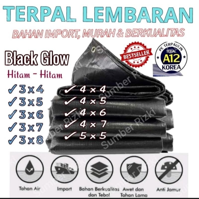 Jual TERPAL warna hitam A12, kuat dan tebal, ukuran 3x4, 3x5, 3x6, 3x7 ...