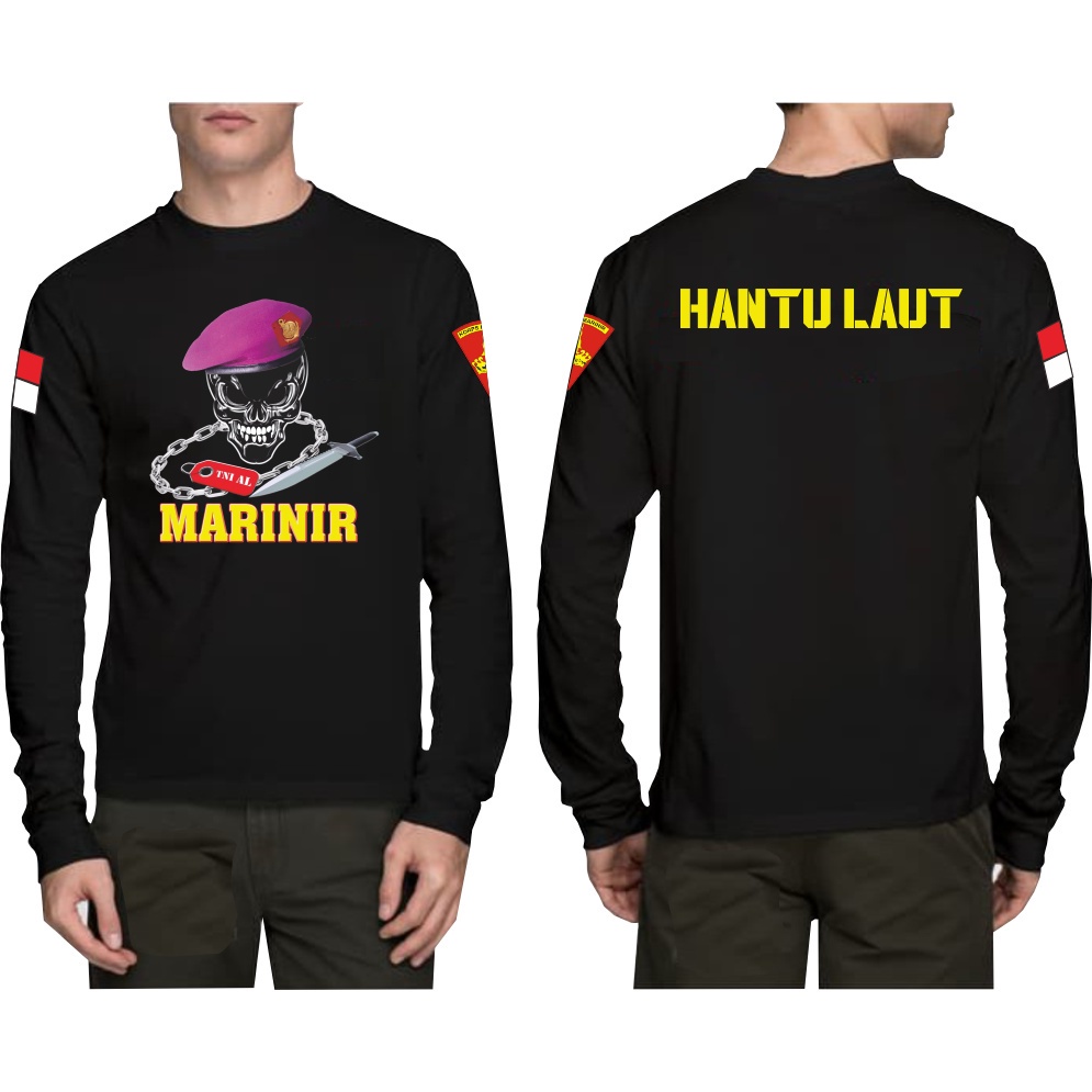 Jual Kaos Semi Formal Dinas Motif Sablon Hantu Laut Marinir TNI AL By ...