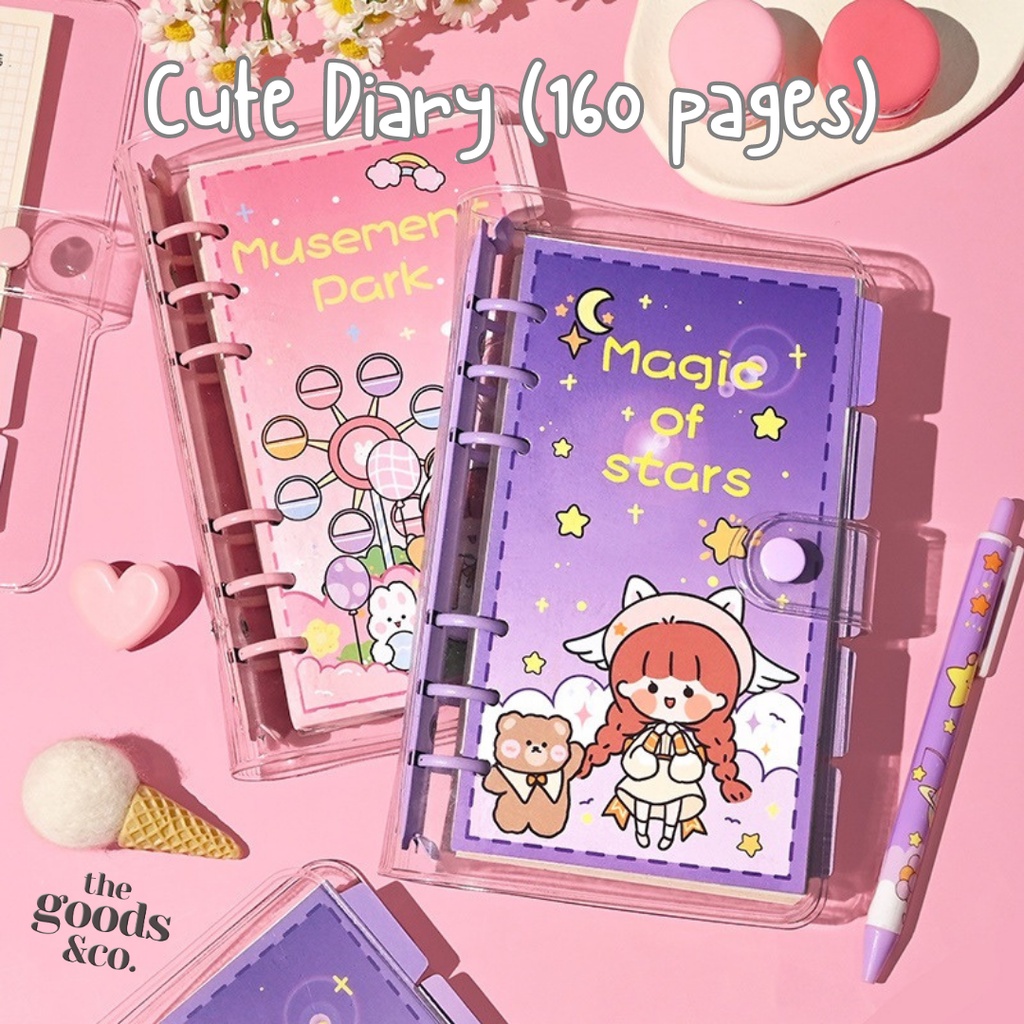 Jual 𝐆𝐨𝐨𝐝𝐬𝐂𝐨 Cute Diary Journal Korea Style Binder Diary Set Lengkap ...
