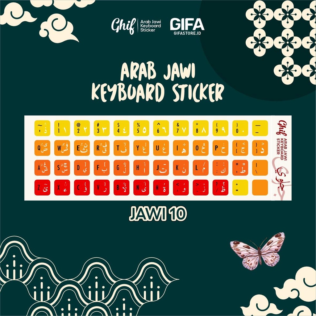 Jual Sticker VYNIL MURAH Keyboard Bahasa Arab dan Jawi Pegon Arabic ...