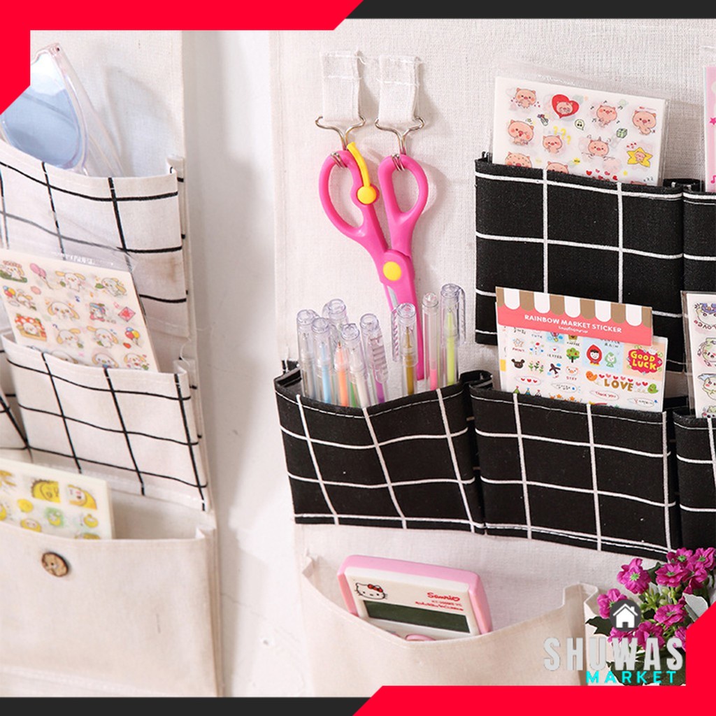 Jual SHUWAS Storage Bag Gantung Rak Gantung 7 Sekat Multifunction Pouch ...