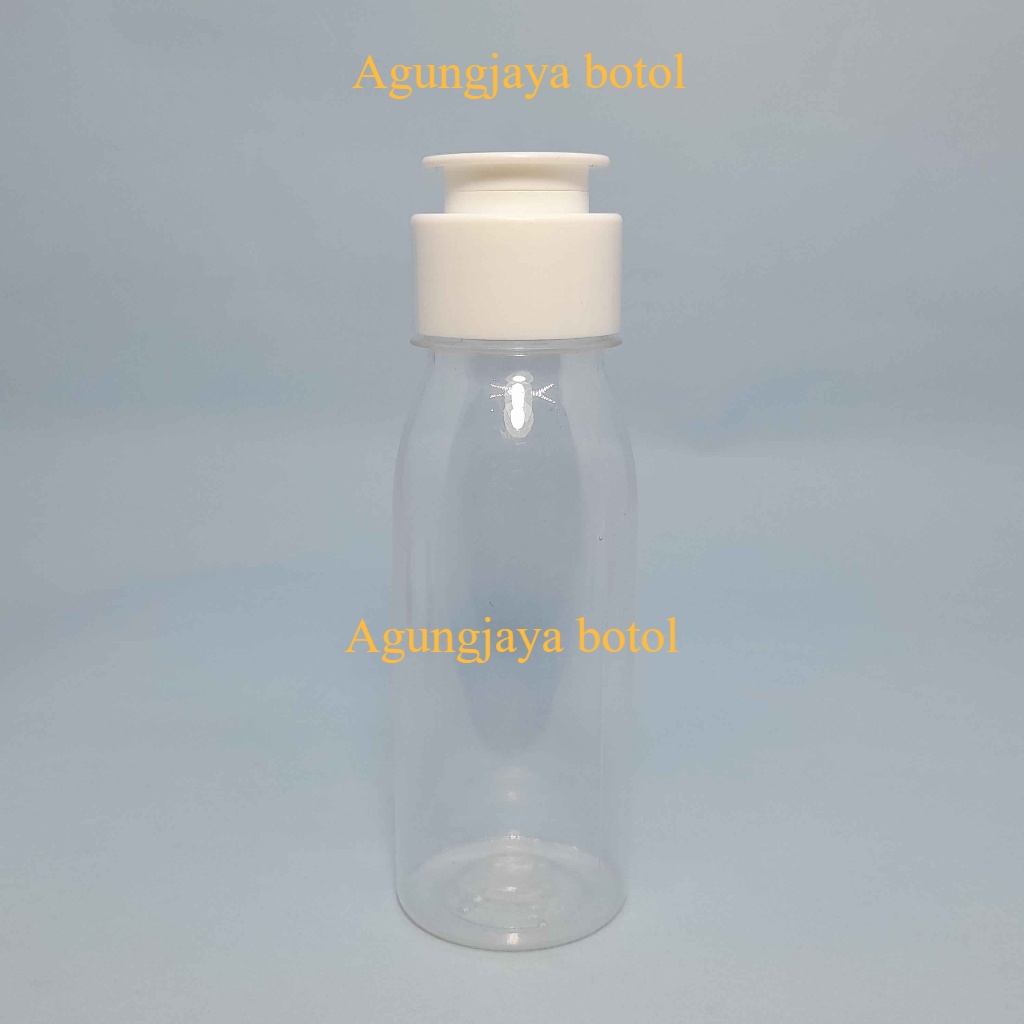 Jual Botol Pet 100 ml Bulat Natural Tutup Fliptop Jamur / Botol Plastik / Botol Plastik Fliptop ...