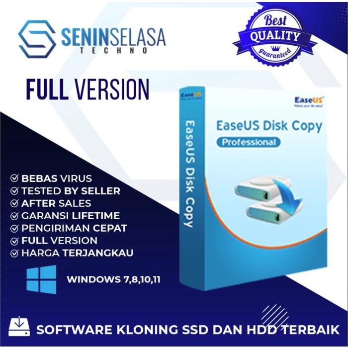 Jual Software Clone HDD / SSD: EaseUS Disk Copy Technician 3.8 [WIN] | Shopee Indonesia