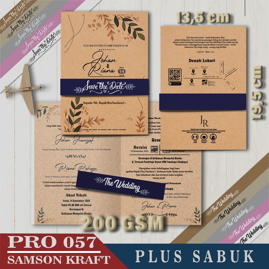 Jual Kode Toko: S2 - Pro 057 Kraft Lipat 2 Plus Sabuk - Cetak Undangan Variasi Sabuk Termurah ...