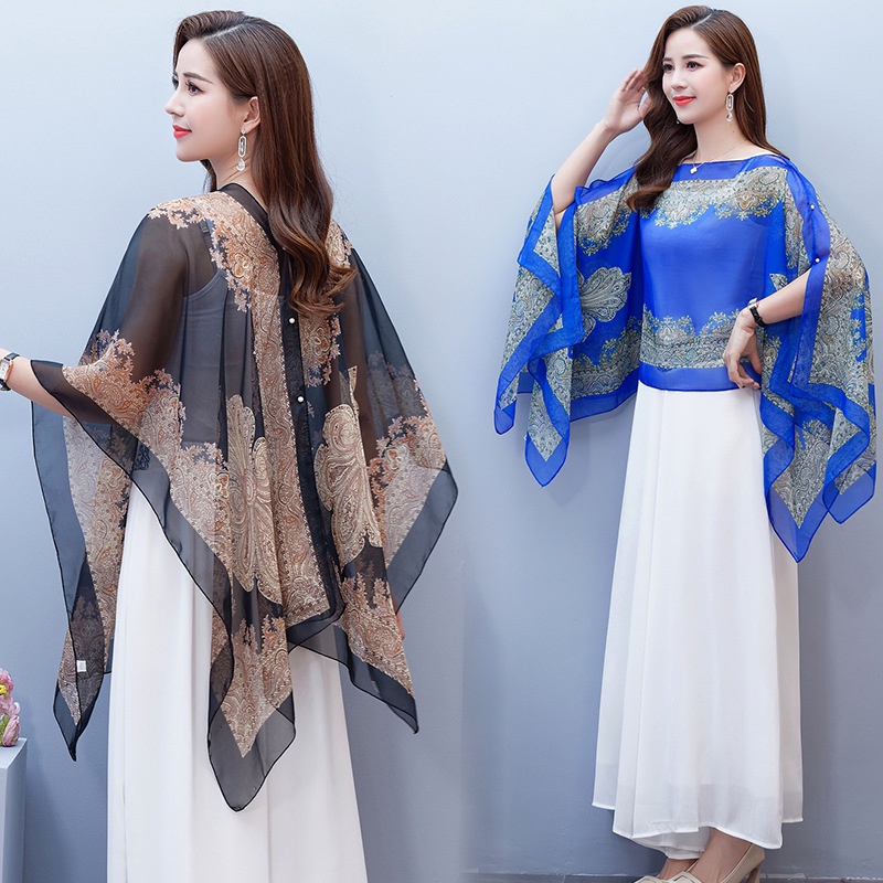 Jual Outer Scarf Batik Chiffon Pantai PNT-001 MARKIBE | Shopee Indonesia