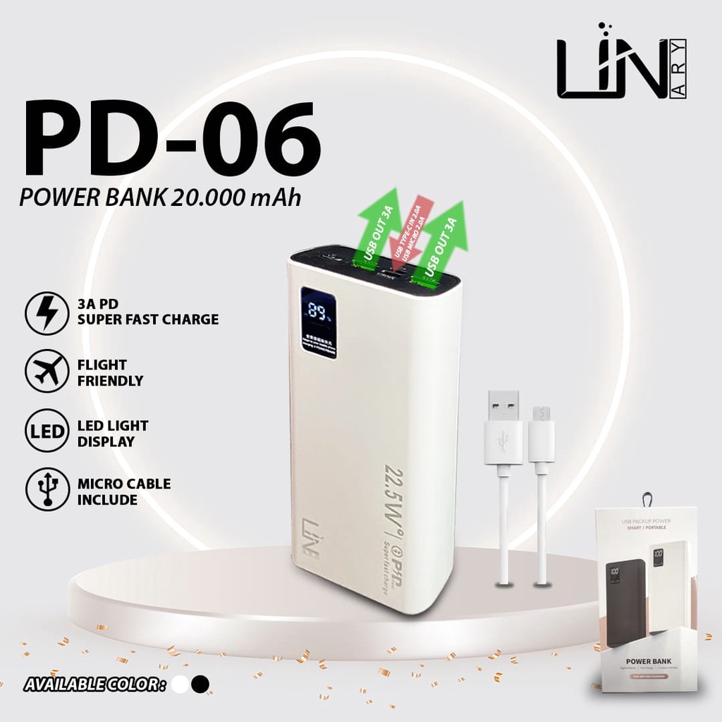 Jual Original linary Powerbank 20000 mah Power Bank Fast Charging Murah ...