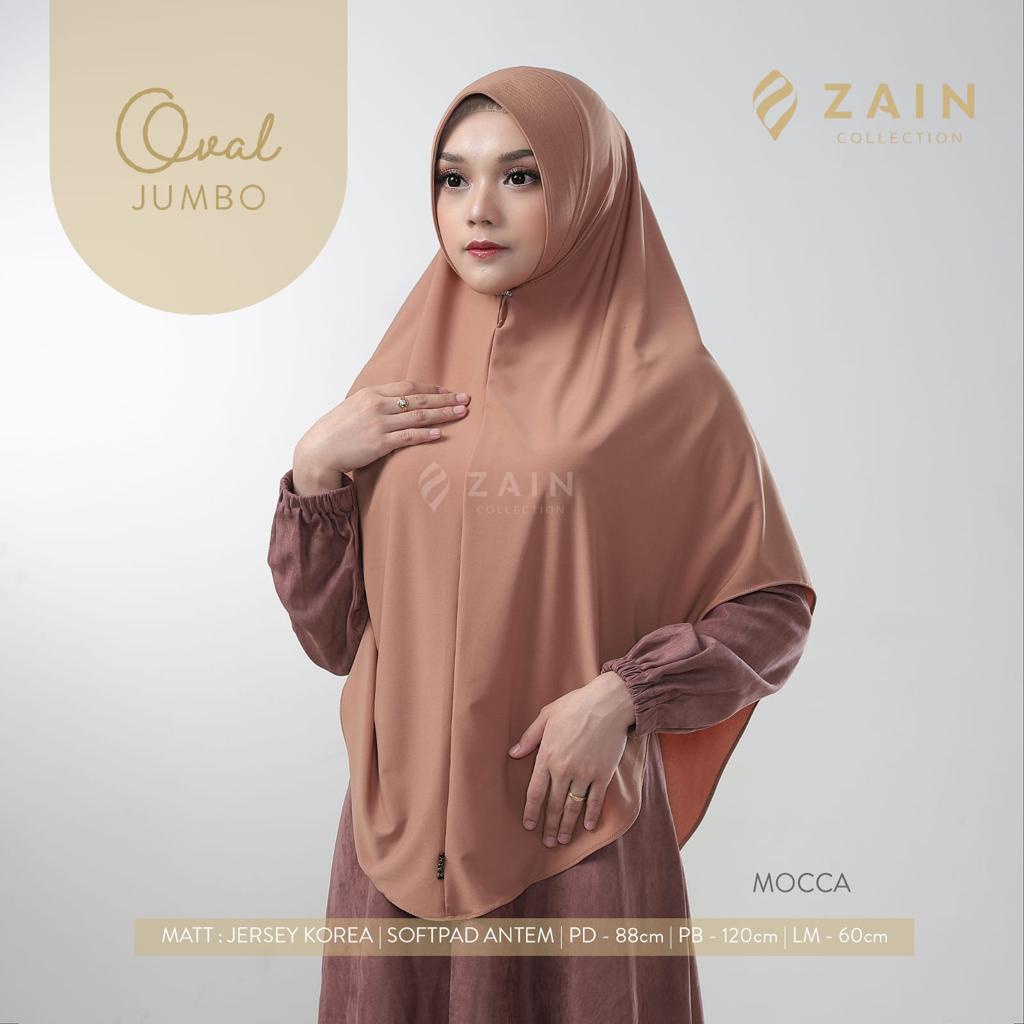 Jual Jilbab Instan Bergo Oval Jumbo Kerudung Jersey By Zain Collection BY QOID | Shopee Indonesia