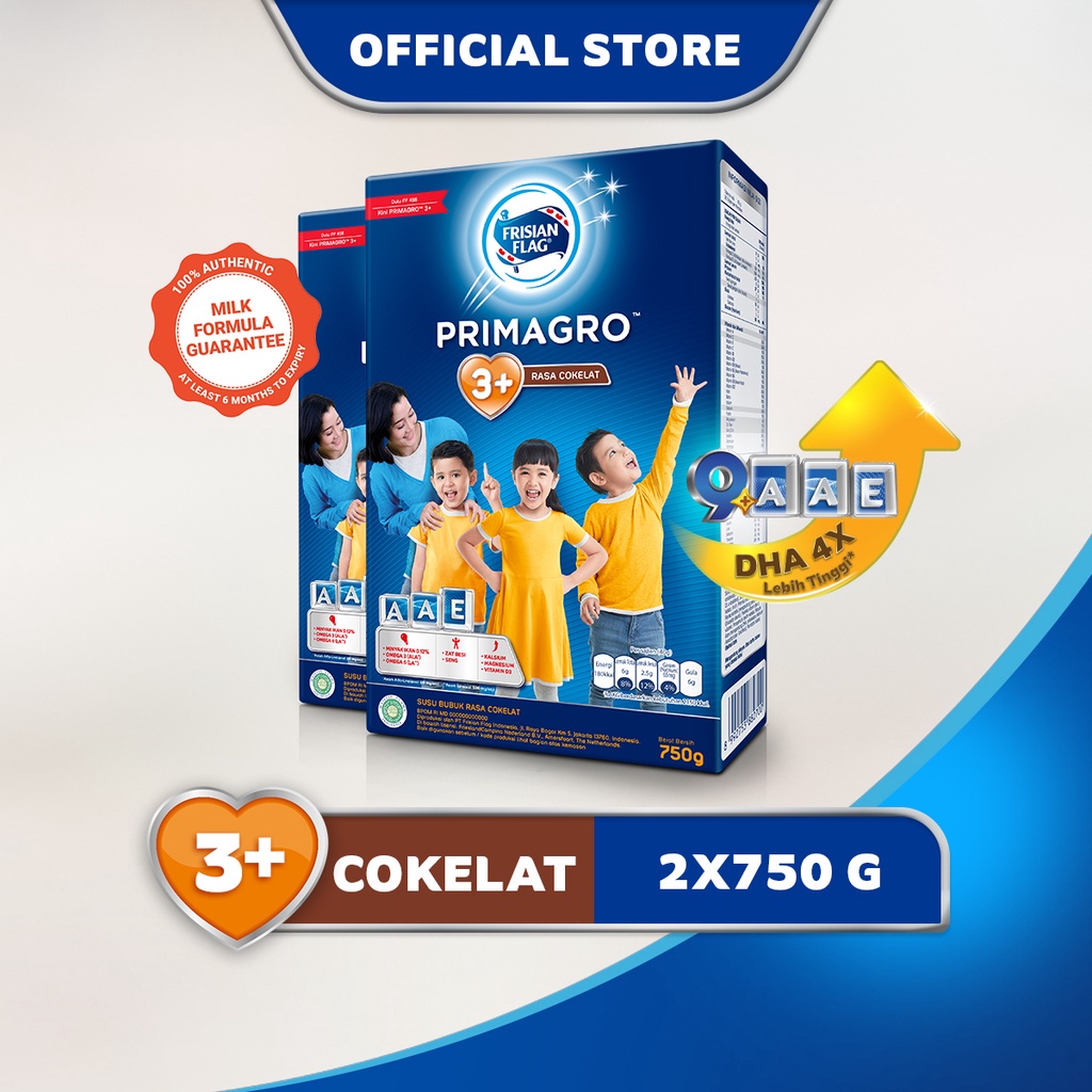 Jual Frisian Flag Primagro 3+ Cokelat Susu Formula Pertumbuhan Anak ...