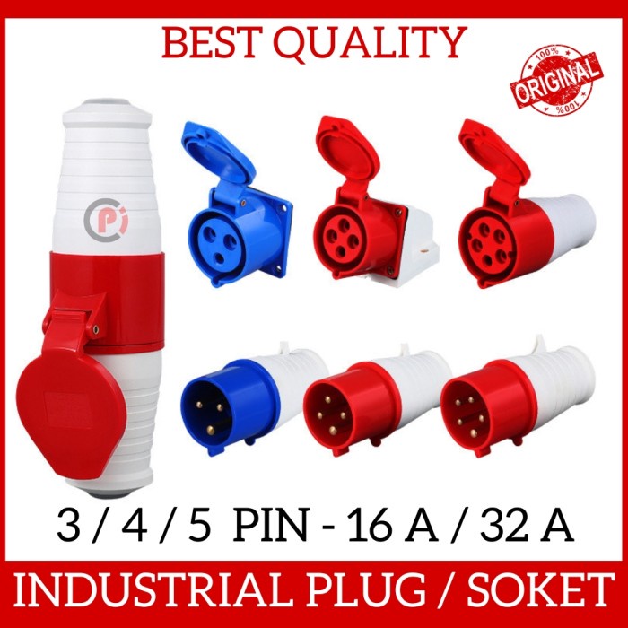 Jual Industrial Surface / Mobile Mounting Socket / Plug 16A / 32A 3 4 5 ...