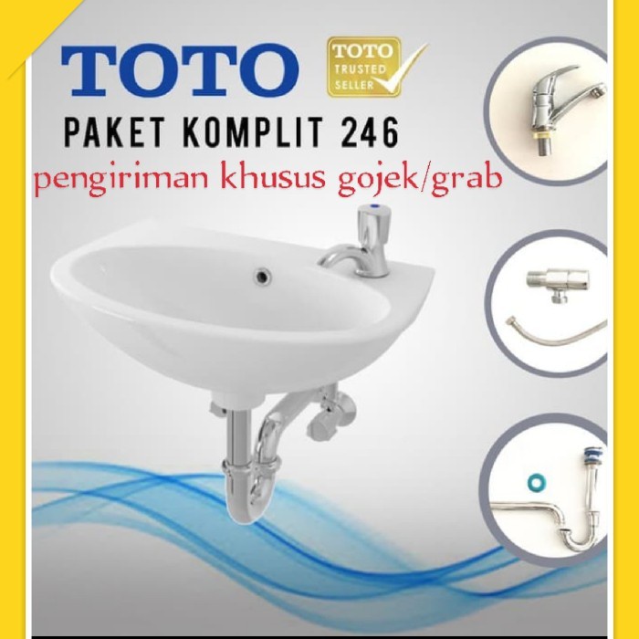 Jual Wastafel TOTO LW246J kompliit Kran TOTO T205 MB (Cold Only ...