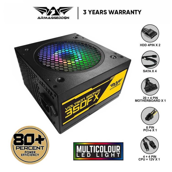 Jual Armaggeddon PSU Plus 80+ Voltron 350FX Max Power 700Watt 12cm RGB Fan | Shopee Indonesia