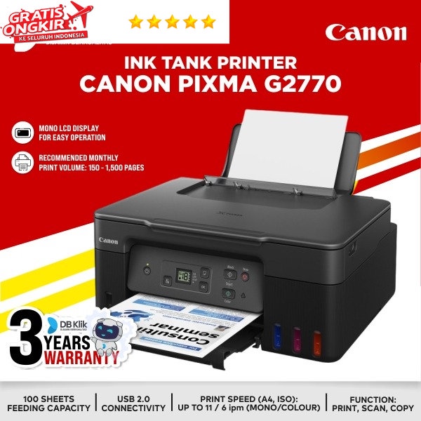 Jual Printer Canon Pixma G2770 Print Scan Copy - Canon G2770 | Shopee ...