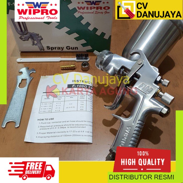 Jual Spray Gun Spet Duco Alat Dico Tabung Atas WIPRO F100G F100 G ...