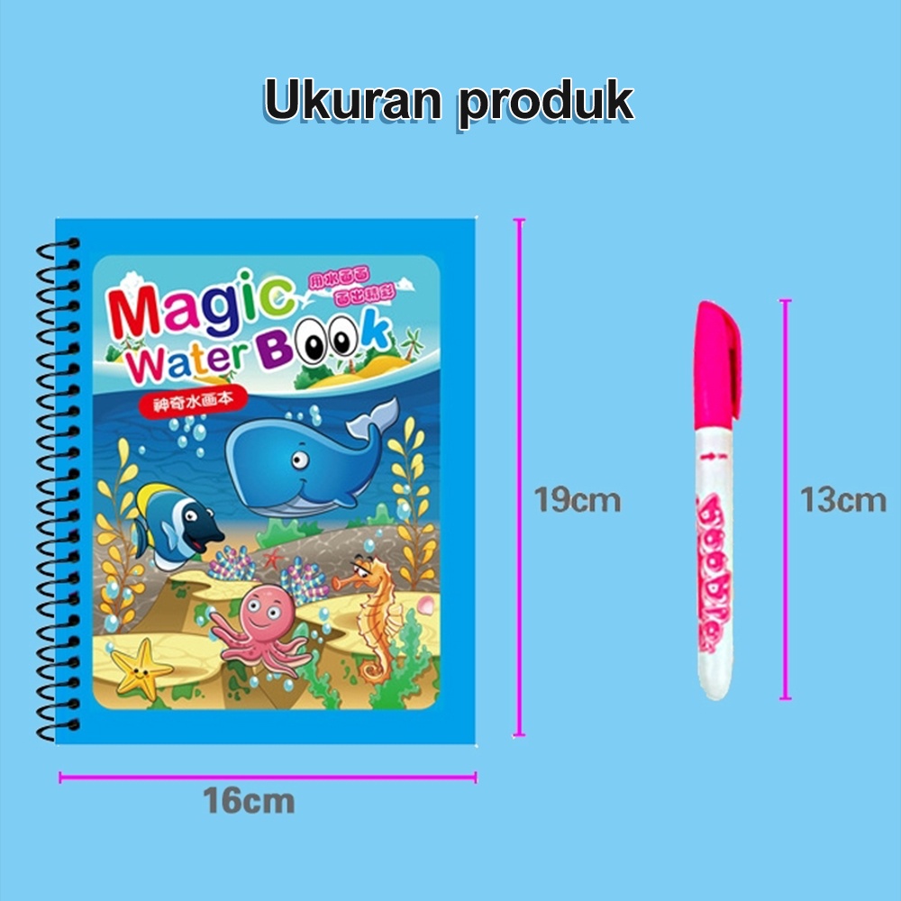 Jual Magic water book mainan edukasi anak mewarnai buku gambar mewarnai ...